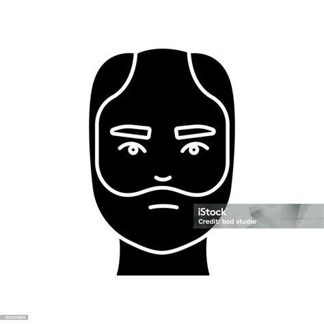 남성 머리 검은 문말 아이콘입니다 탈모증을 가진 남자 탈모 문제 대머리 자리 피부과 및 헤어 케어 치료 숱이 헤어 라인 흰색 공간에 실루엣 기호입니다 벡터 절연 그림 개념에