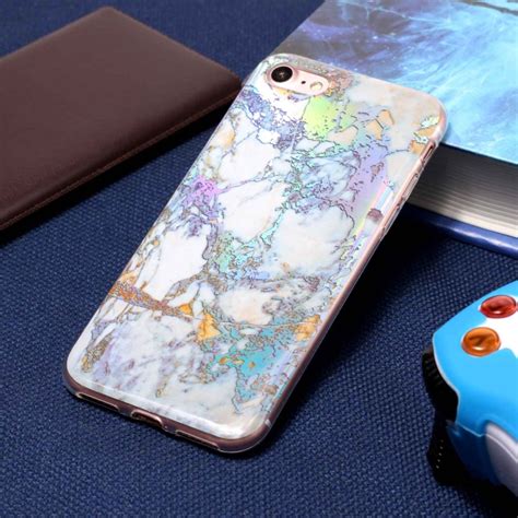 Iphone Se 2020 및 8 및 7 그레이 골드 대리석 패턴 소프트 보호용 뒷면 커버 케이스