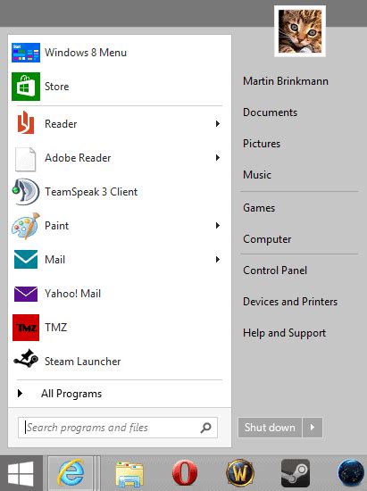 Start8 Windows 8 Start Menu Review Ghacks Tech News