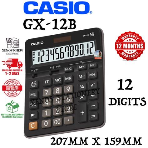 Casio Gx 12b Calculator 12 Digits Gx 12b Extra Large Display Ready Stock 100 Original Lazada