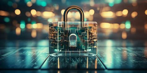 Digital Security Code And Padlock Symbol On Blurred Screen Concept Cybersecurity Online