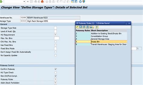 Automatic Storage Type Determination With Put Away Indicator For Put
