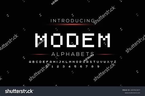 Modem Tech Vector Font Typeface Unique Stock Vector Royalty Free