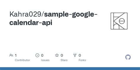 Github Kahra Sample Google Calendar Api