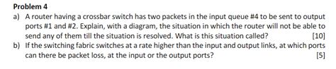 solved problem 4 a a router having a crossbar switch has