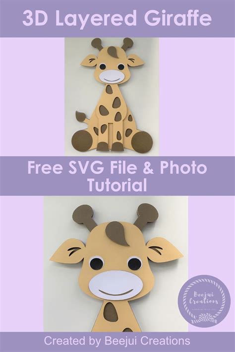 free 3d layered giraffe svg file tutorial artofit