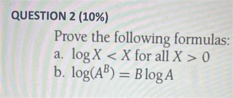 Solved QUESTION Prove The Following Formulas A Chegg