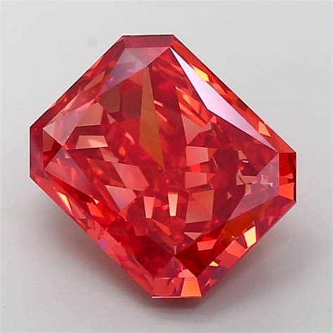 Radiant 1003 Carat Lab Grown Diamond Fancy Vivid Pinkish Orange Vvs2