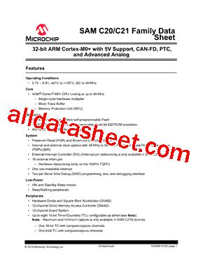 ATSAMC E A MUT Datasheet PDF Microchip Technology