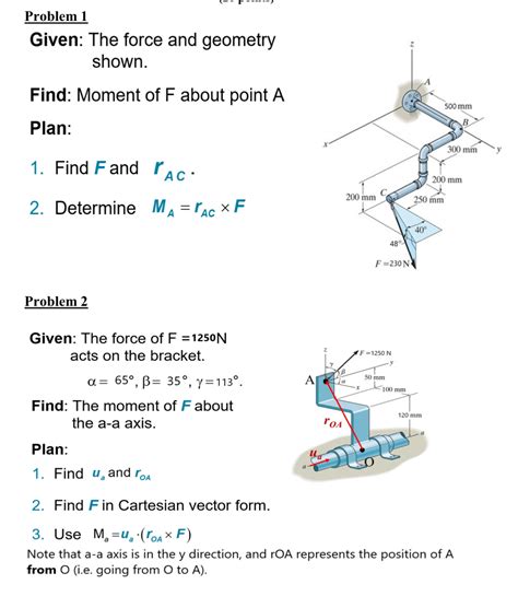 Solved Problem 1given The Force And Geometry Shownfind