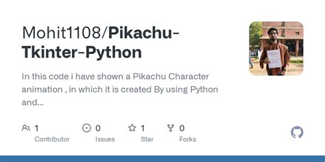 Github Mohit Pikachu Tkinter Python In This Code I Have Shown A Pikachu Character
