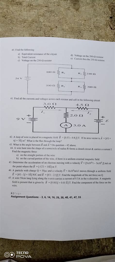 Solved 41 Find All The Currents And Voltages Across Each Resistor And Cell In The Following