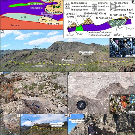 A A Geological Map And B A Stratigraphic Section Of The Angular