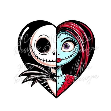 Jack And Sally Png Valentine Png Jack And Sally Heart Drawing