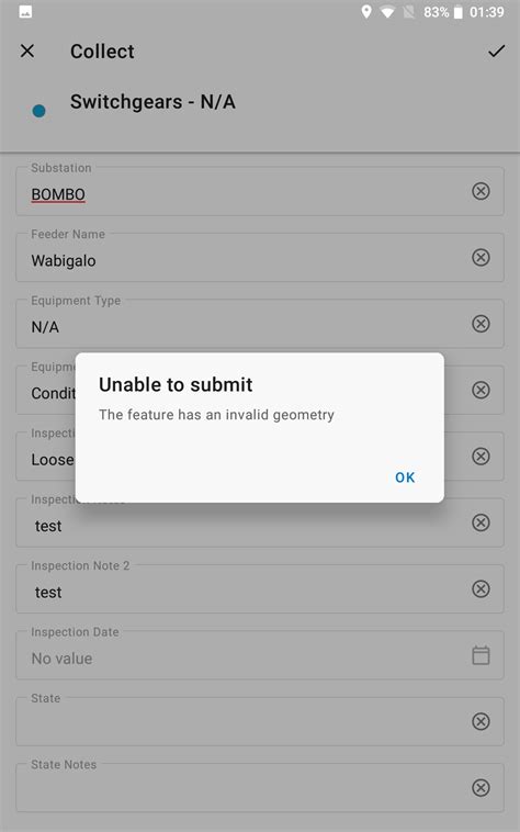 Error Unable To Submit Feature Has Invalid Geome Esri Community