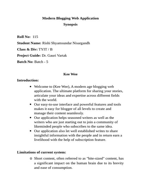 Modern Blogging Web Application Pdf Blog Websites