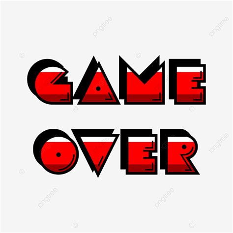pacman game clipart hd png game over text effect with pacman style final classic end png