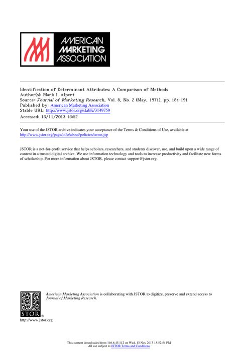 Pdf Identification Of Determinant Attributes A Comparison Of Methods