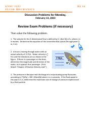 ENSC 3233 Discussion For Monday February 13 2023 Pdf ENSC 3233 FLUID
