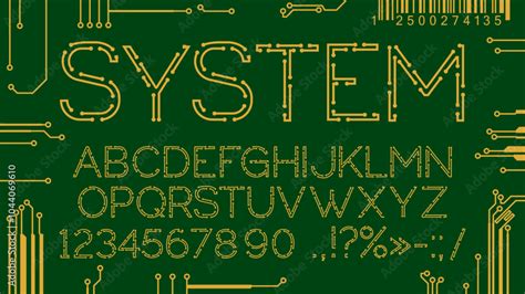 techno circuit font motherboard line type digital computer typeface