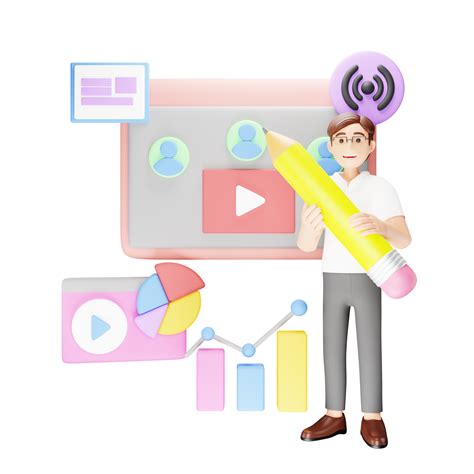 Video Analytics 3d Character Illustration 41437145 Png