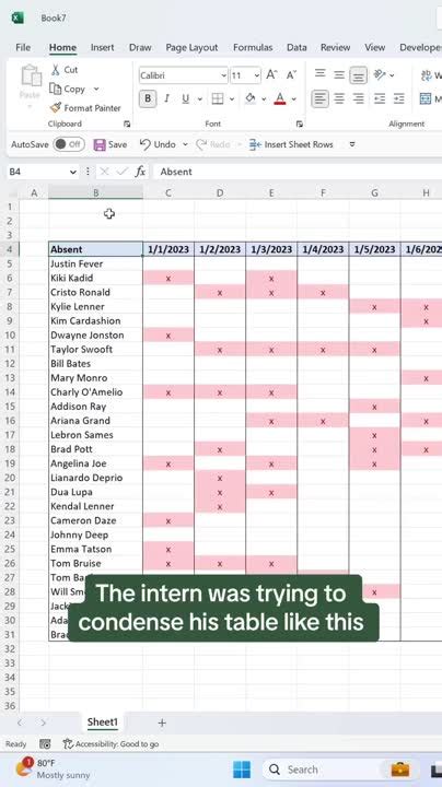 Excel Hack On Linkedin How To Condense Table Headers Condense Tables With This Text Alignment Hack