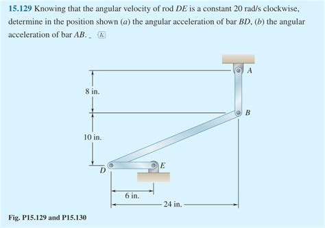 Solved Knowing That The Angular Velocity Of Rod De Is A