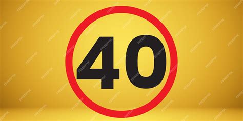 Premium Vector | 40 sign - 40 symbol - traffic sign symbol - speed ...