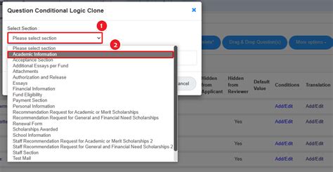 cloning question conditional logic communityforce