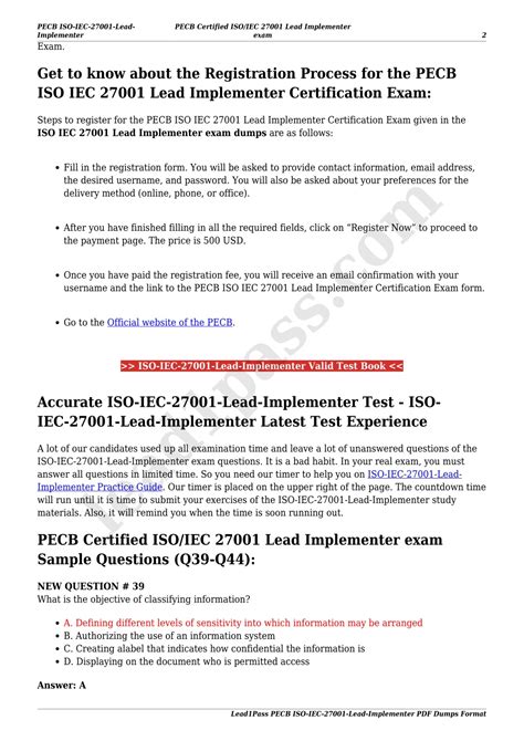 Ppt Lead1pass Pecb Iso Iec 27001 Lead Implementer Pdf Dumps Format Ppt Lead1pass Pecb Iso Iec 27001 Lead Implementer Pdf Dumps Format