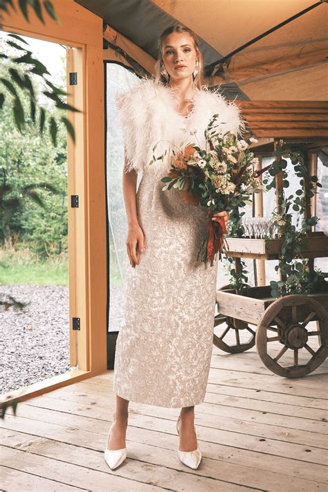 Ivory Coast Ornate Lace And Twill Column Maxi Wedding Dress Debenhams