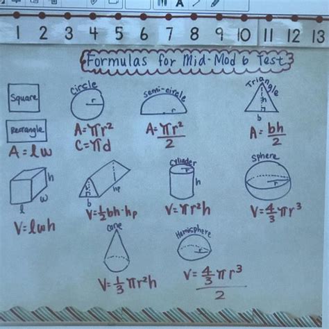 Study Formulas For Mid Module 6 Test