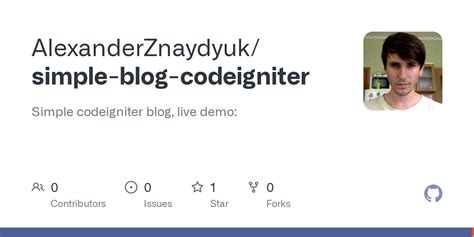 Github Alexanderznaydyuksimple Blog Codeigniter Simple Codeigniter Blog Live Demo