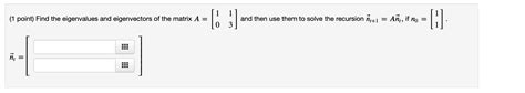 Solved Point Find The Eigenvalues And Eigenvectors Of Chegg
