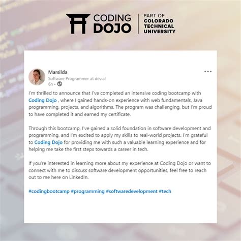 coding dojo on linkedin dojosuccess