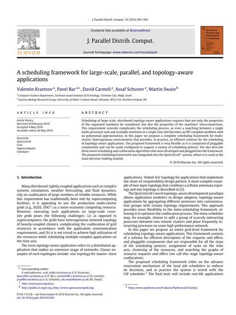 Pdf A Scheduling Framework For Large Scale Parallel And Topology