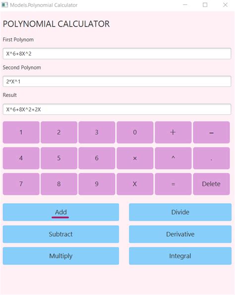 Github Teodoratat Polynomial Calculator