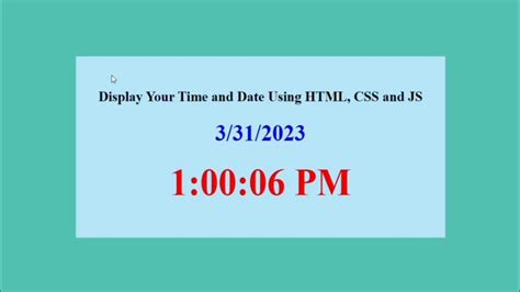 How To Display Current Date And Time In Javascript Date Using