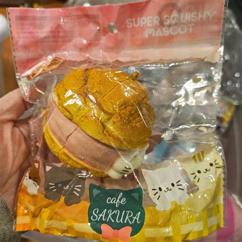 Nic Japan Squishies Cafe Sakura Cat Creme Puff Cream Bread Rare New Nip