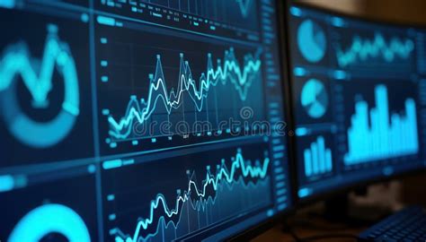 Modern Data Analytics Dashboard Displays Financial Monitoring Tech