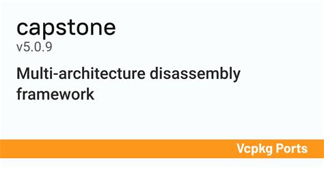 Capstone V509 Vcpkg Ports
