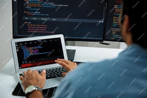 Premium Photo Concentrating It Working Software Development Coding On Laptop And Pc Surmise