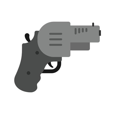 Revolver Flat Greyscale Icon Vector Art At Vecteezy