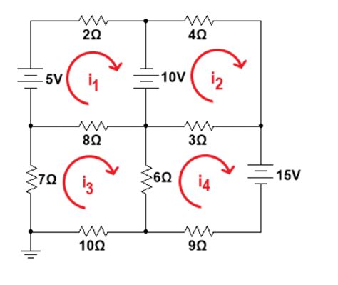 solved solve the following circuit for i1 i2 i3 and i4