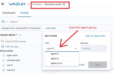 Feature Request Allow Filter By Agent Group In Wazuh Modules Security Events Issue