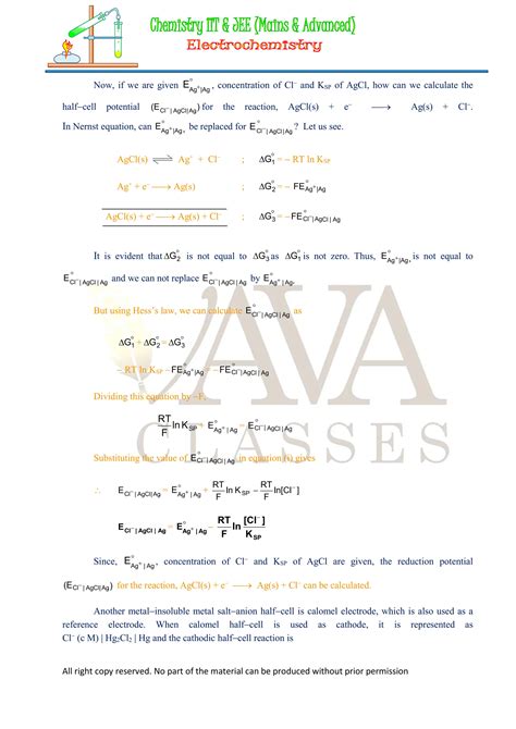Electrochemistry Notes For Class 12 Jee And Jee Advanced Pdf Pdf