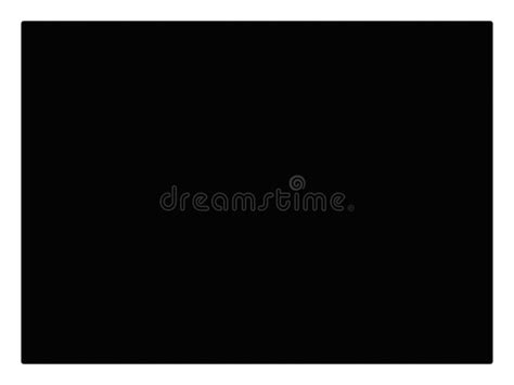 Solid Blank Empty Black Rectangle Screen Abstract With White Outline