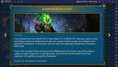Raid Shadow Legends Guaranteed Michinaki Summon Rush Fragment Event