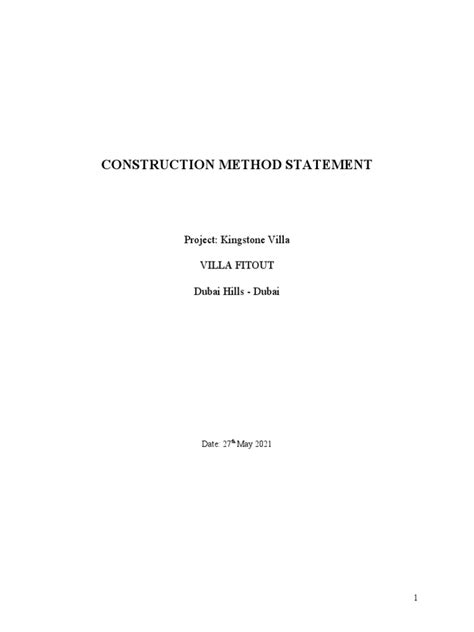 Construction Method Statement Pdf Procurement Noise