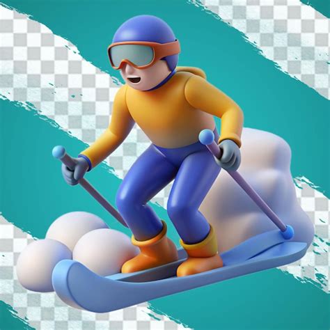 Premium Psd Full Shot Skier Having Fun